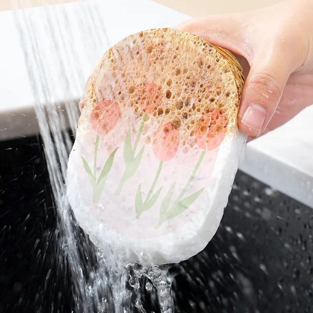Wood pulp dishwashing cotton compressed wood pulp sponge kitchen ...
