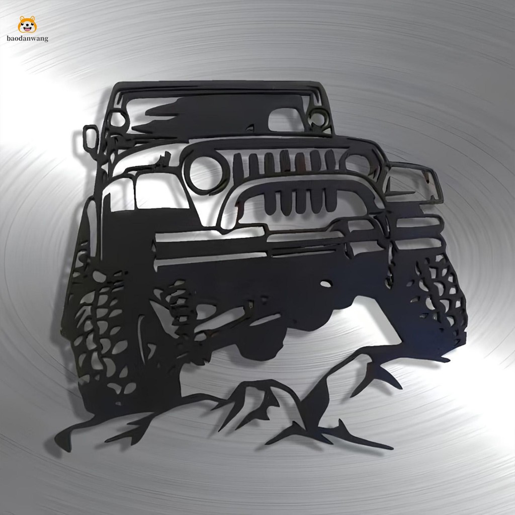 Car Silhouette Metal Wall Art with Creative Cross Country Vehicle Shape ...