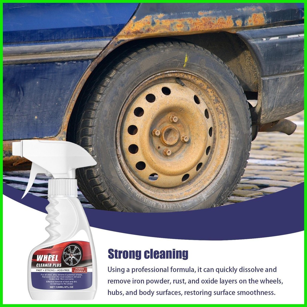 Wheel Cleaning for Rims Auto Tire Rust Remover 120ML Hub Rust Remover ...