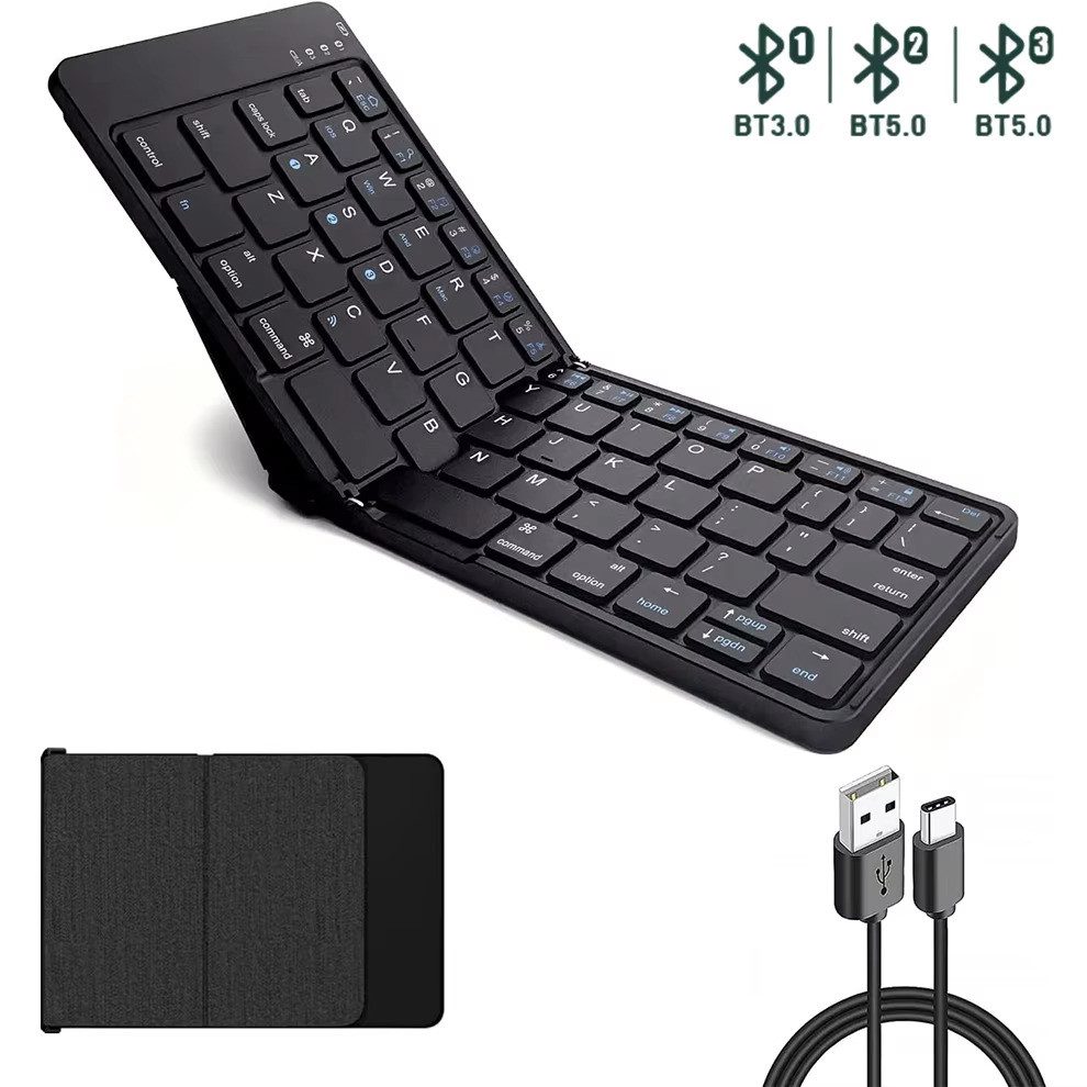 Multi-Device Bluetooth Foldable Keyboard Wireless Portable Folding ...