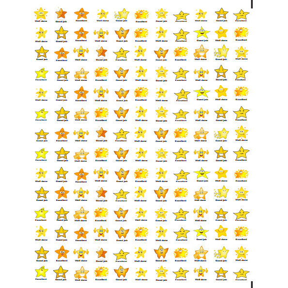 Student reward sticker - Teaching aids - golden star from 5 sheets ...