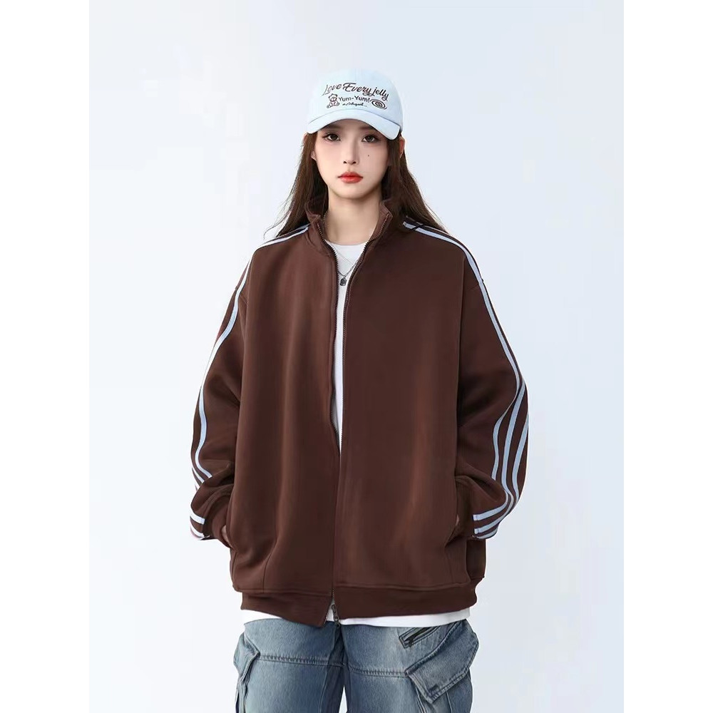 American Baseball Uniform Contrasting Color Cardigan Long Sleeved Retro ...