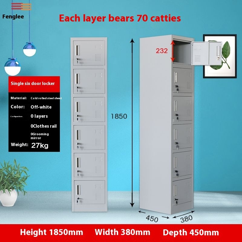 2021 Single-Door Wardrobe Five-Layer Single Door Locker Iron Locker Six ...