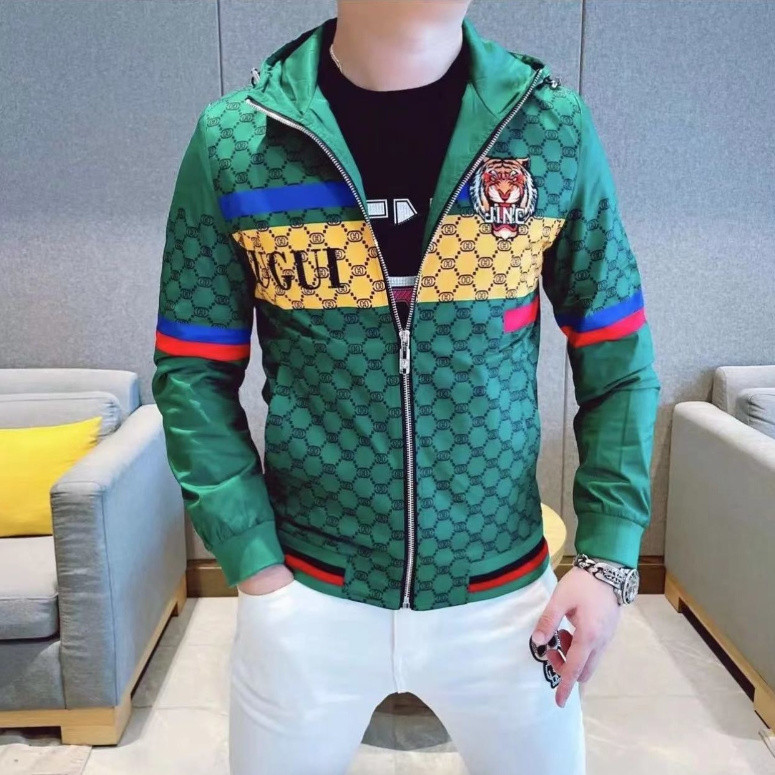 Cucci New Style Men's Hooded Jacket Printed Casual | Shopee Malaysia