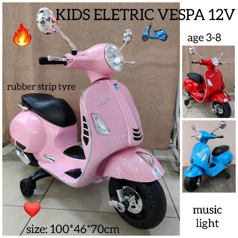 VVM: KIDS RIDE ON ELETRIC VESPA 12V MOTOR BUDAK ELETRIK VESPA BESAR ...