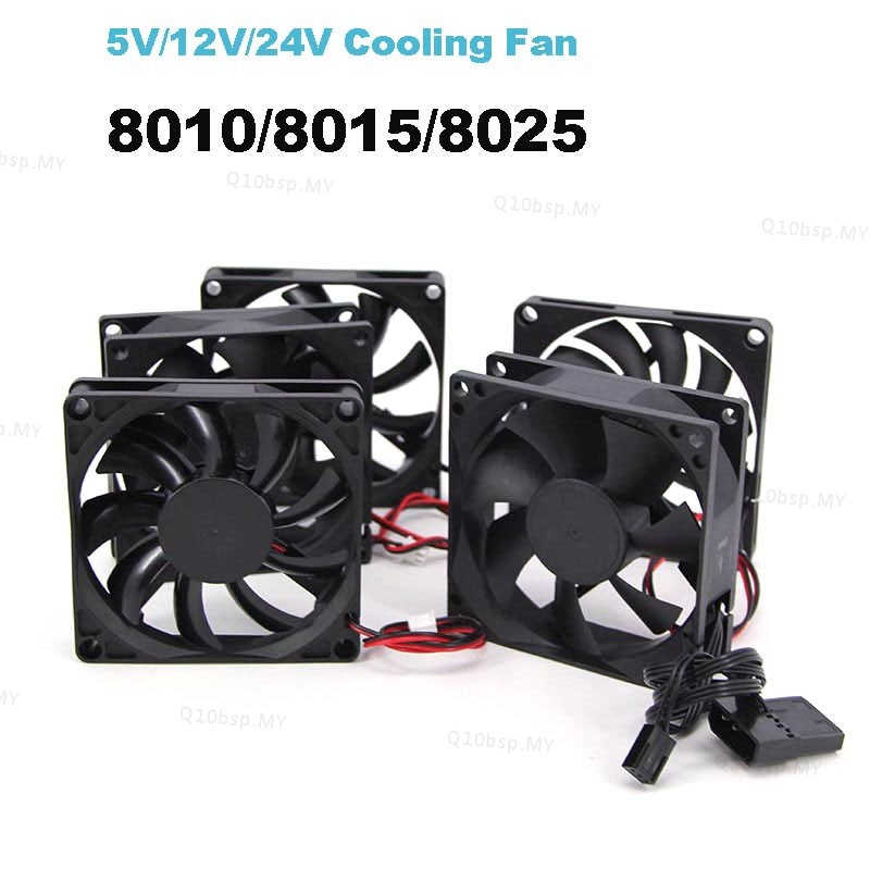 DC 5V 12v 24V 8cm 8010 8015 8025 3pin 4pin xh 2.54 Brushless Cooling Fan Heatsink Radiator For ...