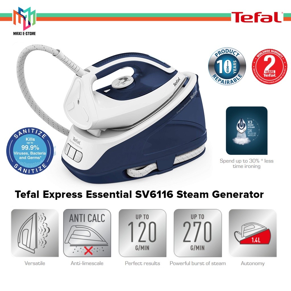 Tefal SV6116 Express Easy Steam Generator Iron SV6116M0 / SV4111 | Shopee Malaysia