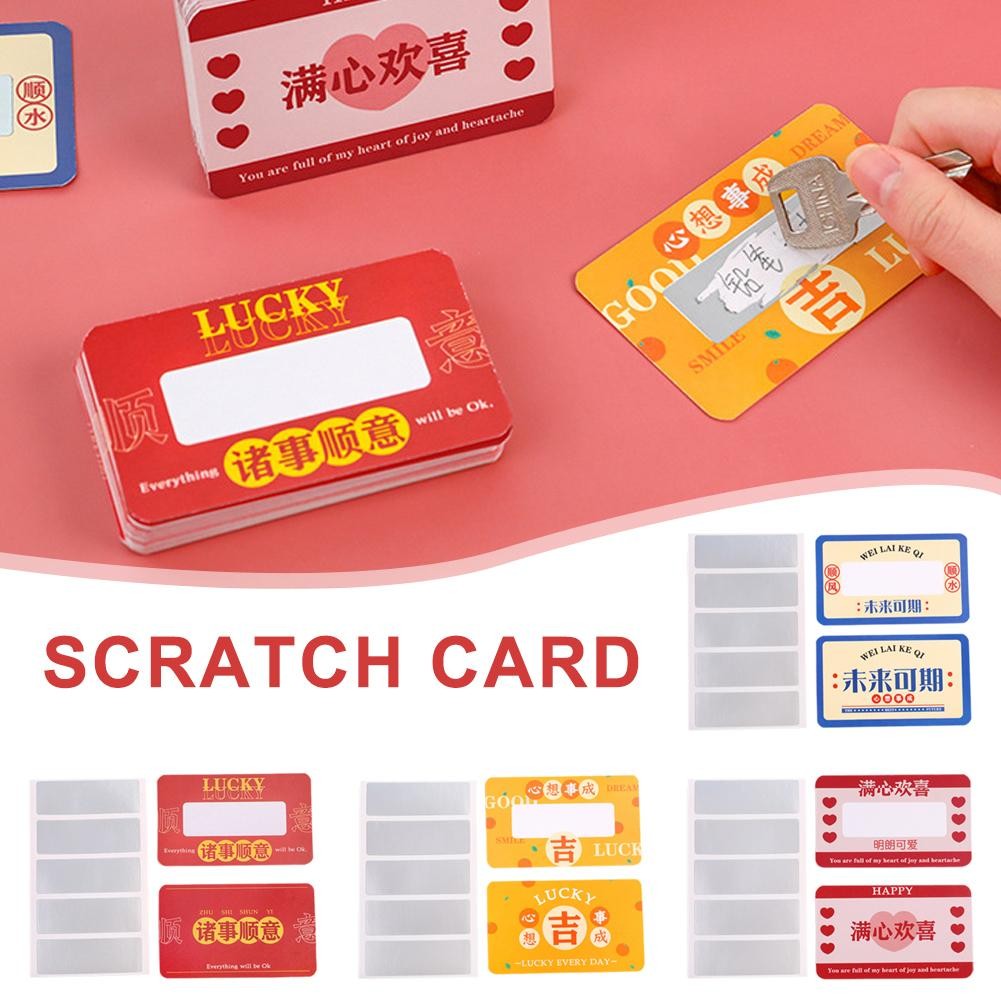 2025 New Year Scratch Card Wishes Come True Text Diy Card Lottery ...