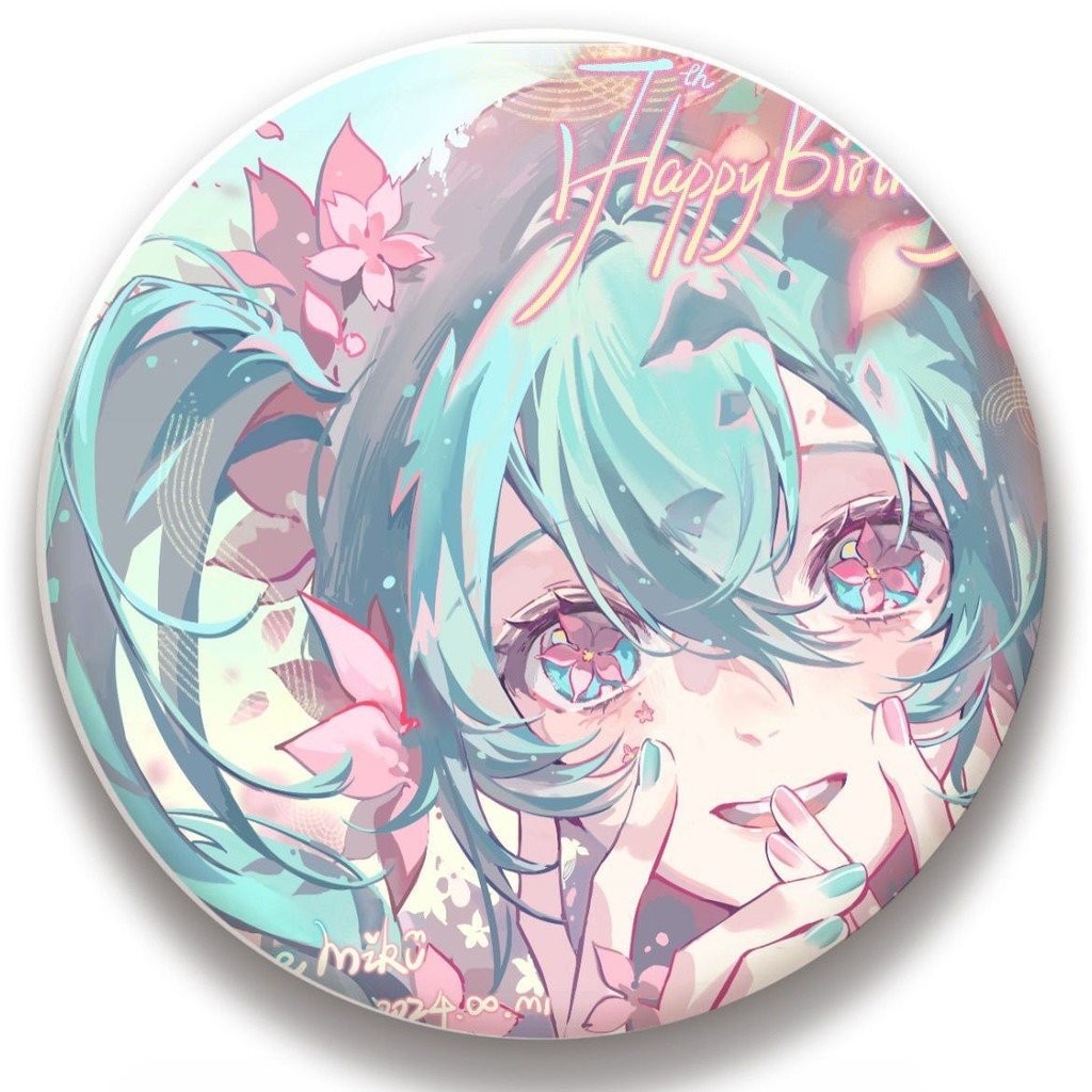 Badge brooch Anime Merchandise badge brooch Hatsune miku Laser miku ...