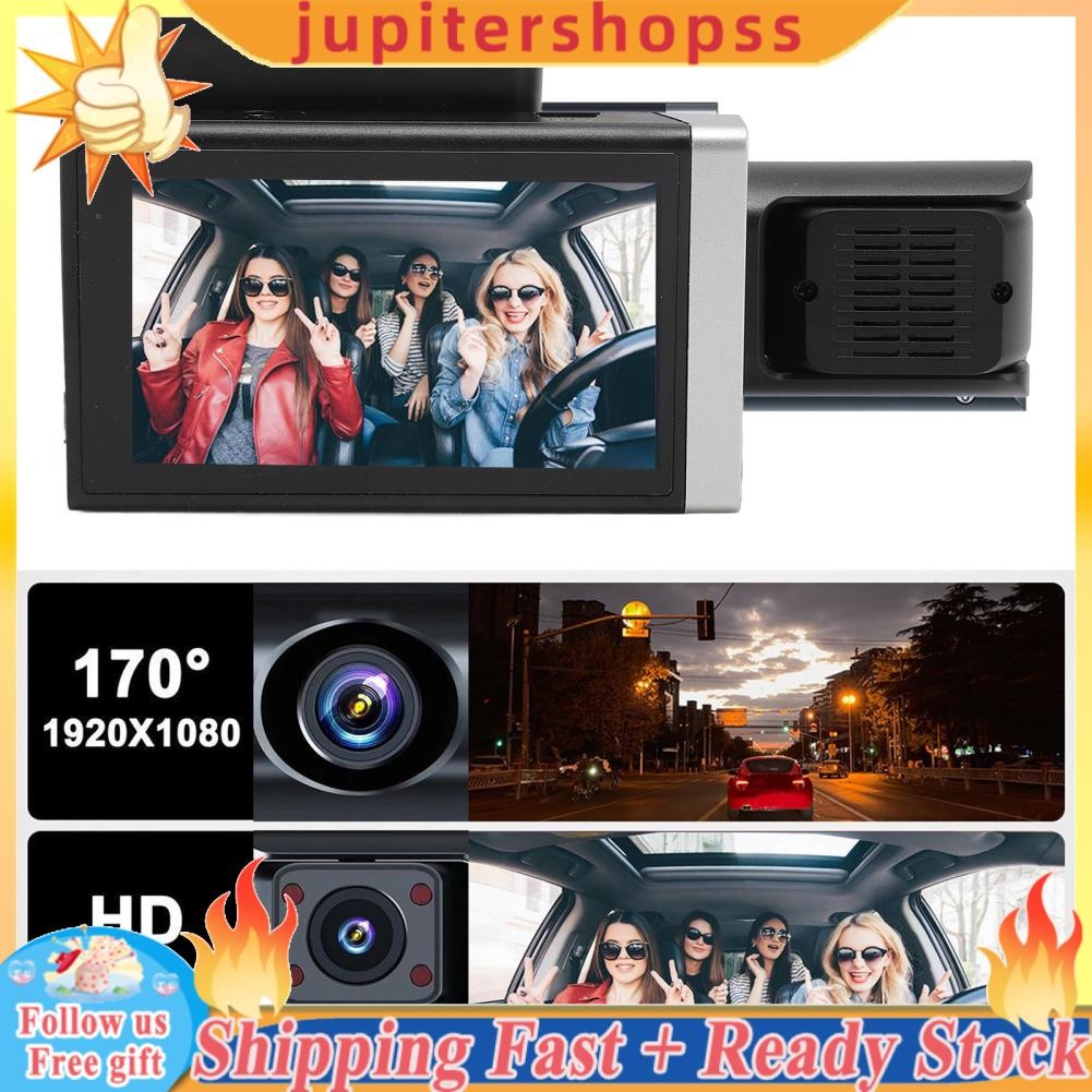 Jupitershopss 3.0 inch Triple Camera Car Recorder 1080P HD Resolution ...