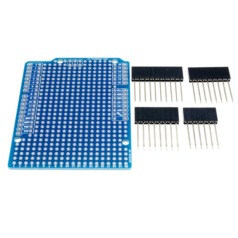 Arduino Prototype PCB Shield Blue with 4 long female headers | Shopee ...