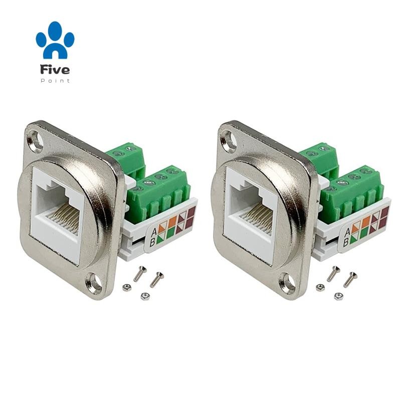 2PCS RJ45 Panel Mount Screw Terminal Adapter, RJ45/8P8C Female Panel ...