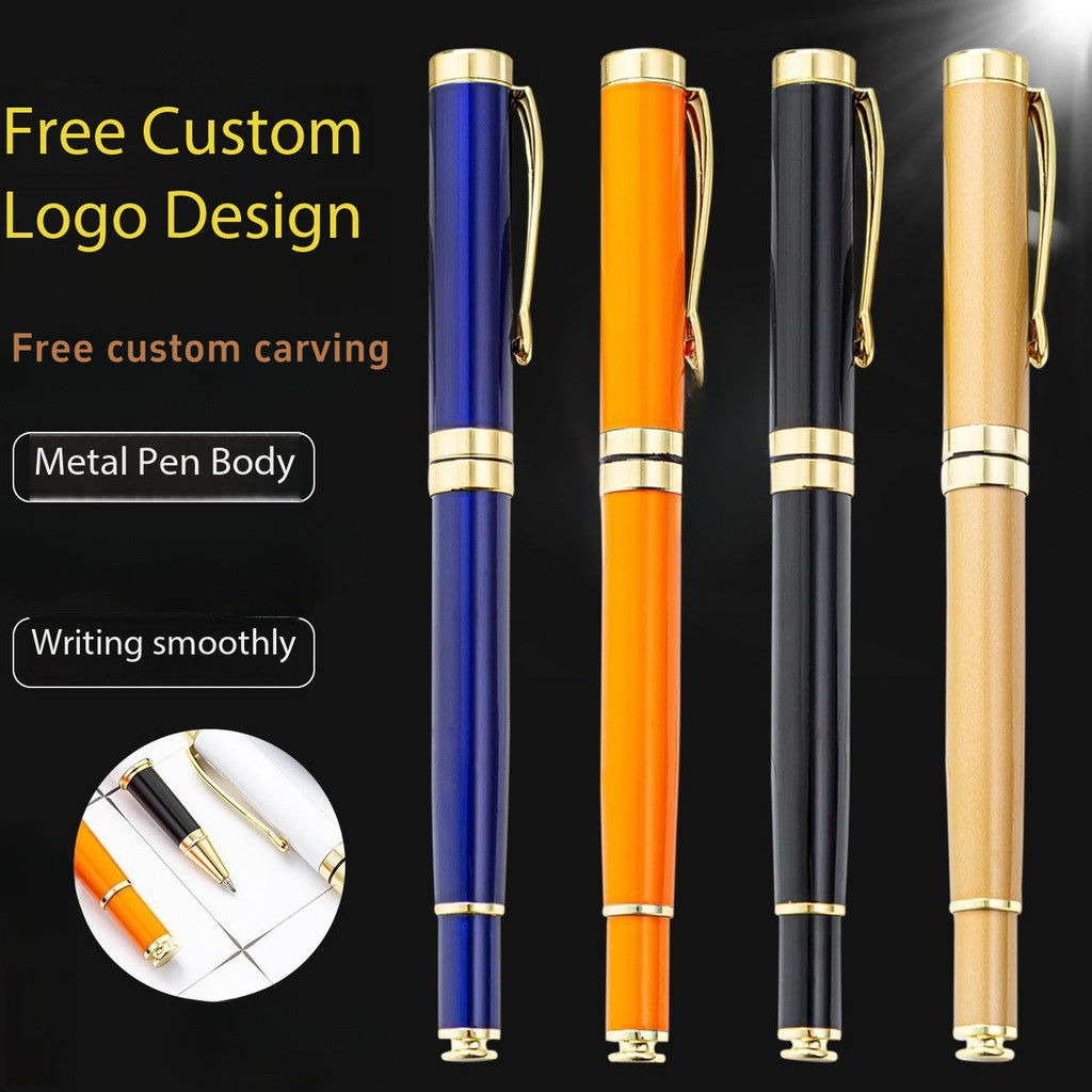 Free Custom Engraving Fountain Pen Business Men Metal Heavy Feel Thick ...