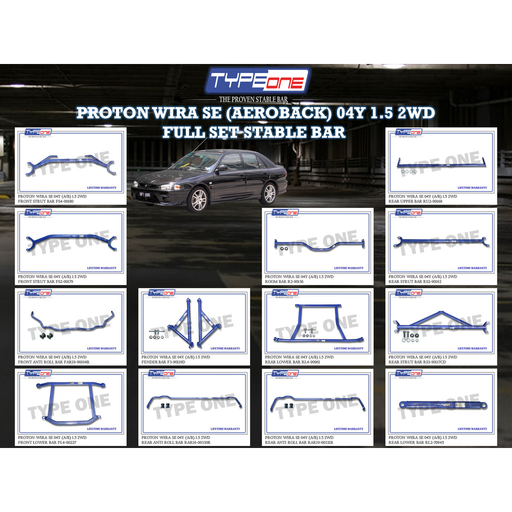 PROTON WIRA SE AEROBACK 2004 04Y 1.5 2WD FULL SET STABLE BAR COLOUR ...