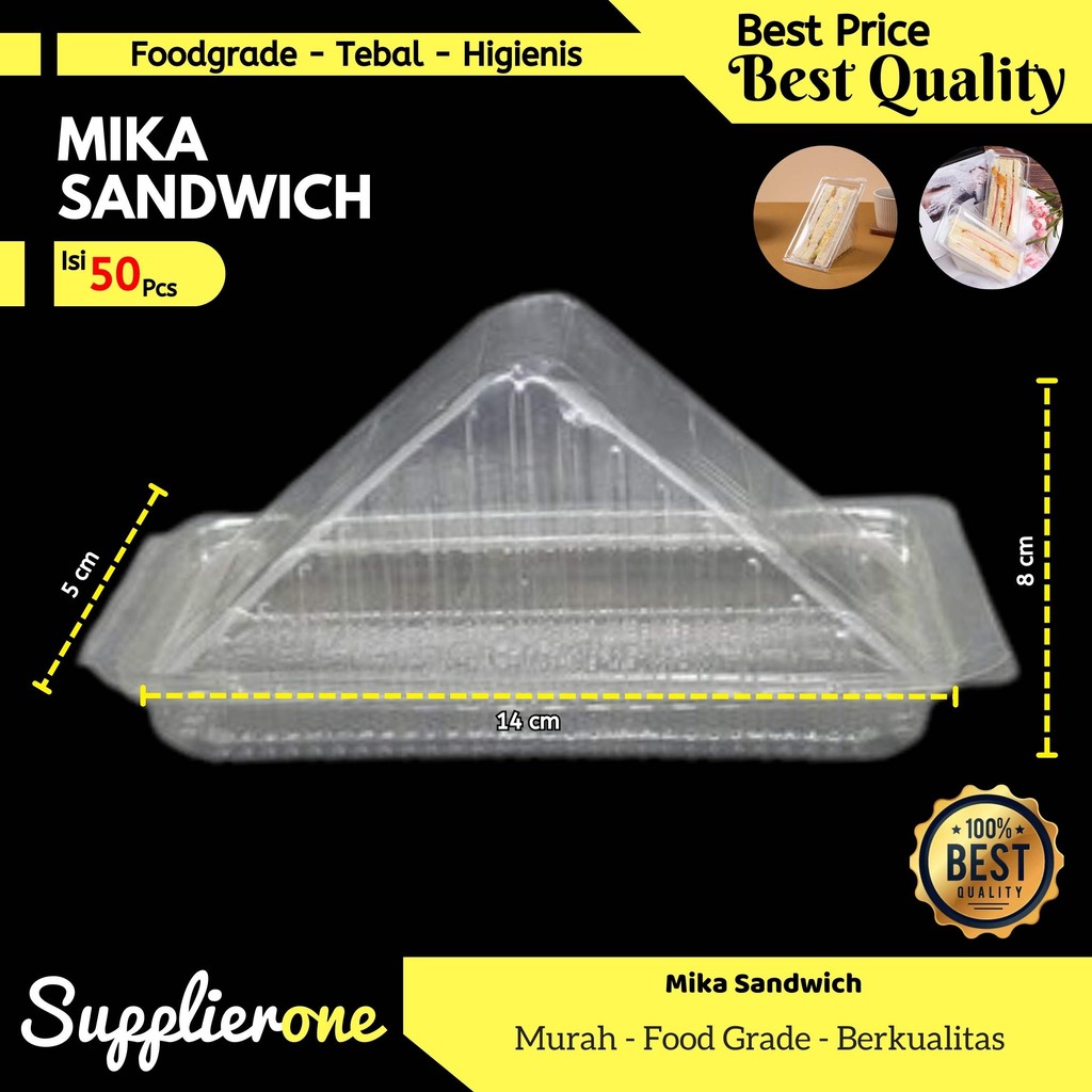 Mika Sandwich Triangles 50pcs / Mika Sandwich Box Tray / Mika Sandwich ...