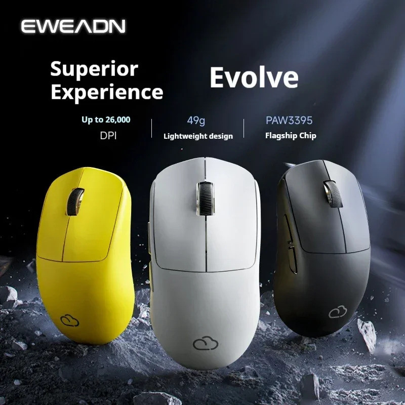 EWEADN X23 Wireless Bluetooth Mouse Tri-mode Lightweight E-sport PAW3395 Low Latency Long ...