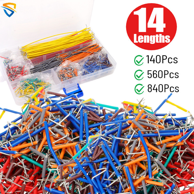 U Shape Solderless Preformed Bread Board Jumper Wire Kit 14 Lengths ...