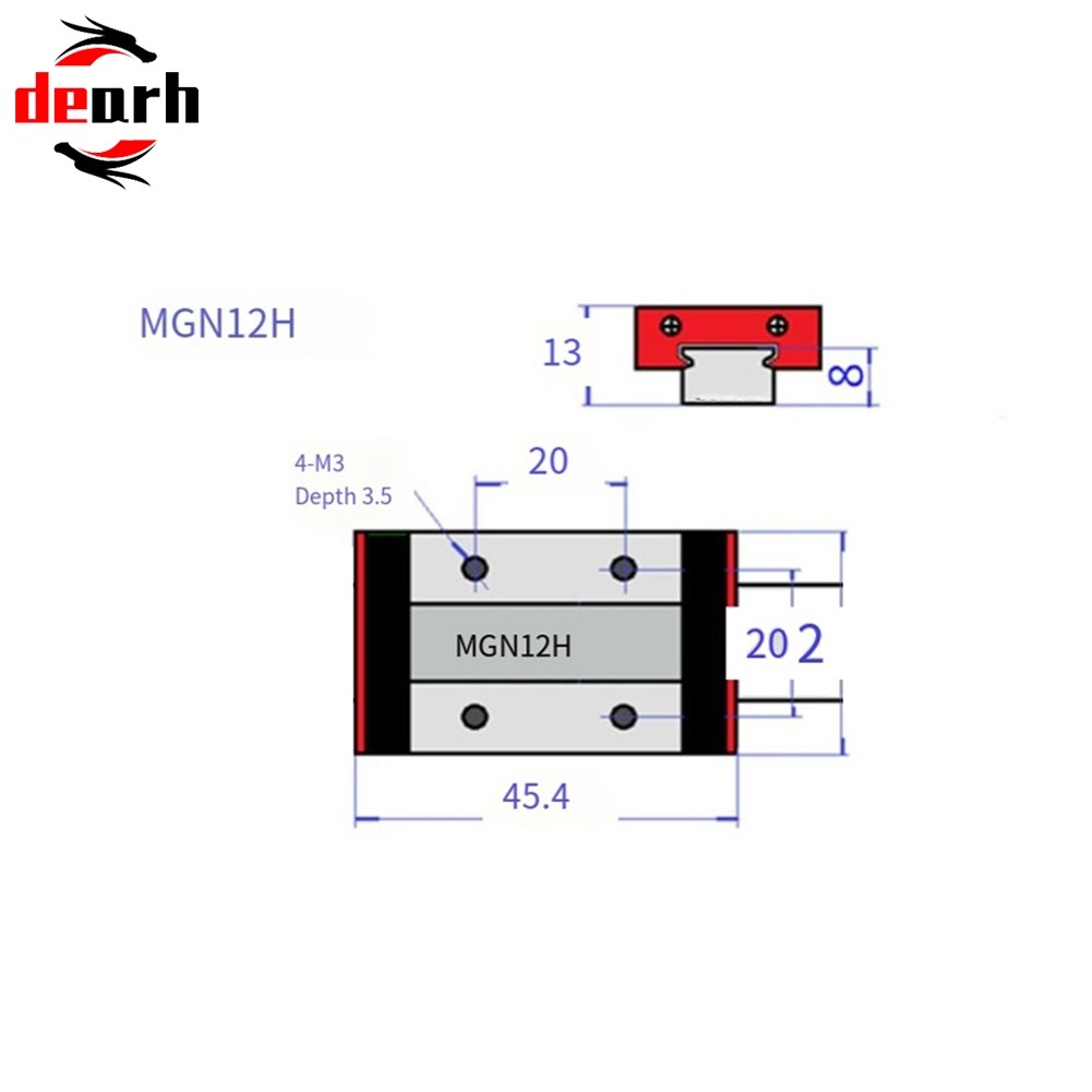 MGN12H Carriage Block Linear Rail Block Long Block for MGN12 Linear ...
