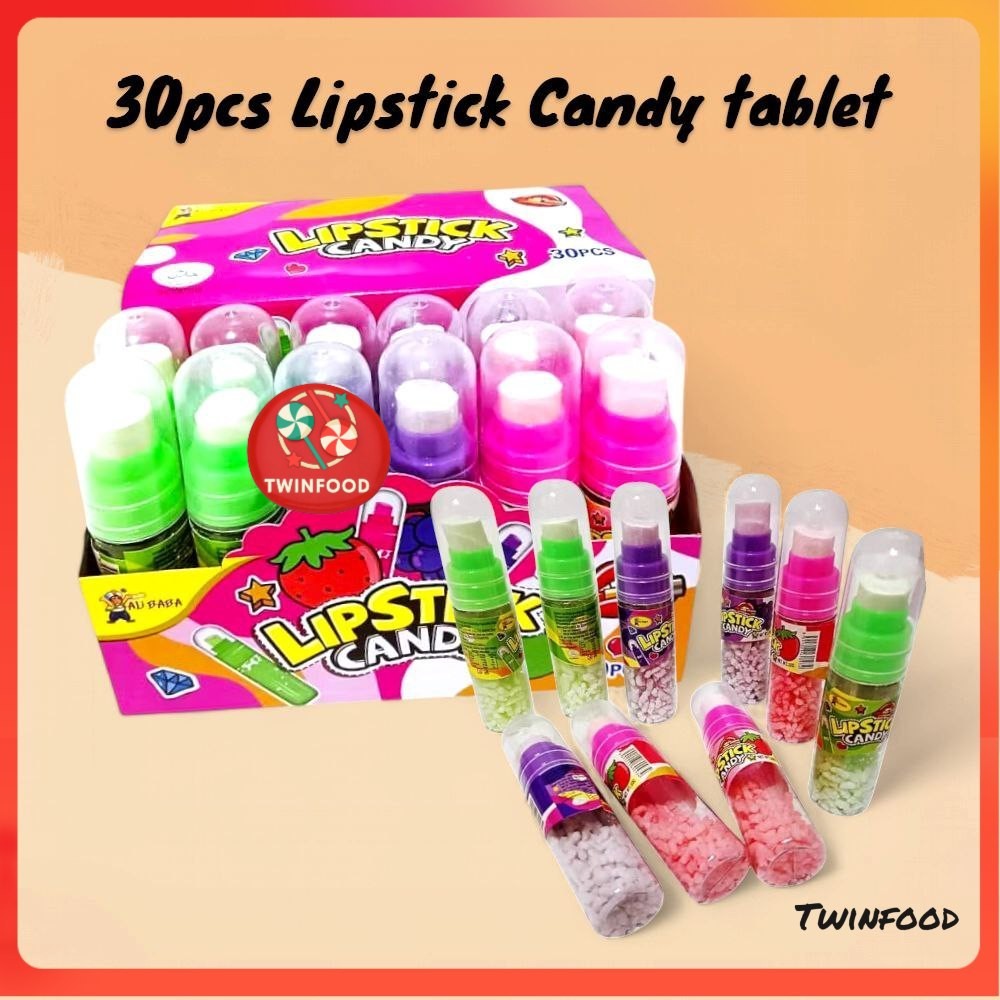 30pcs Ali Lipstick Tablet Candy with Assorted Fruit Flavours /Gula ...