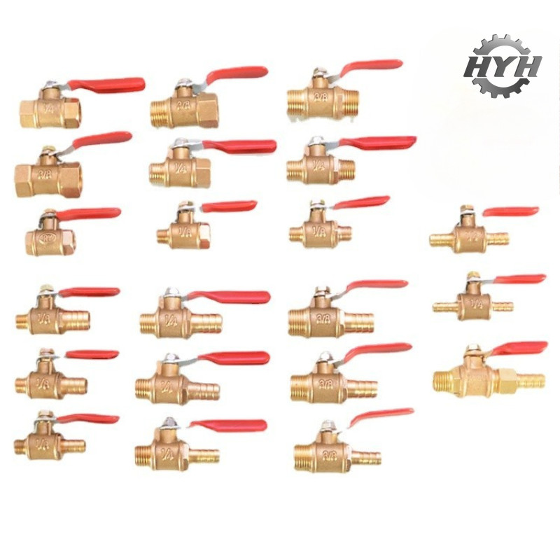 [HYH] Red Handle Small Ball Valve All Copper Thickened Pagoda ...