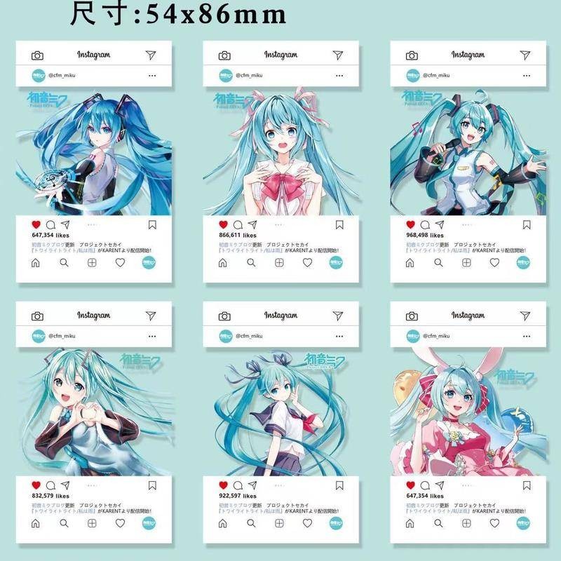 6Pcs/Set Anime Hatsune Miku Three-Inch Photo Props Diy Cartoon Pvc ...
