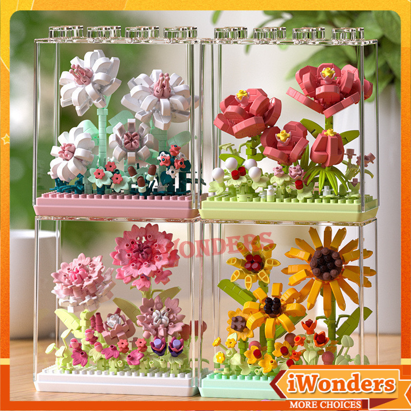 Assembled Flower Building Blocks Flower Box Series Eternal Flower 7323 ...
