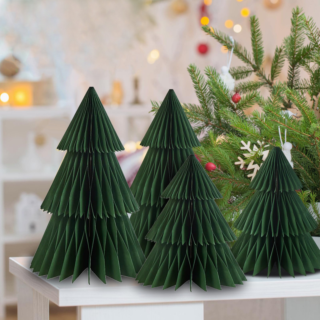 Festive Paper Tree Centerpiece Christmas Ornament Paper Tree Mini 3d ...