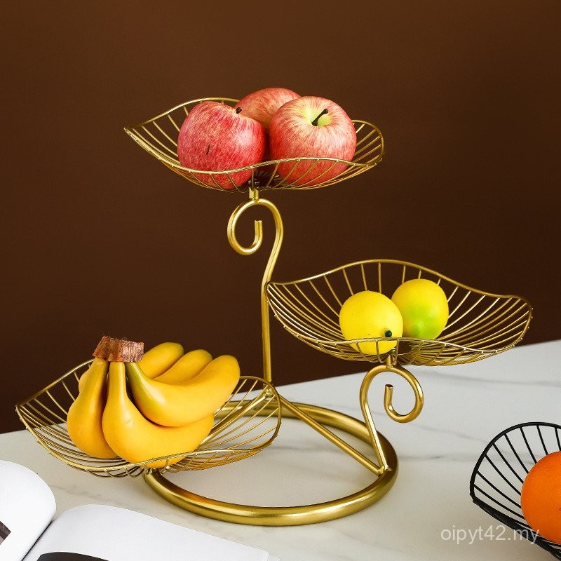 Gaya Nordik, emas, seni besi, pinggan buah-buahan, pinggan buah kering ...