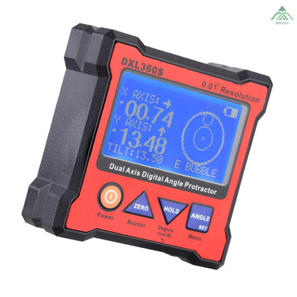 DXL360S Dual Axis Digital Angle Protractor with 5 Side Magnetic Base High-precision Dual-axis ...