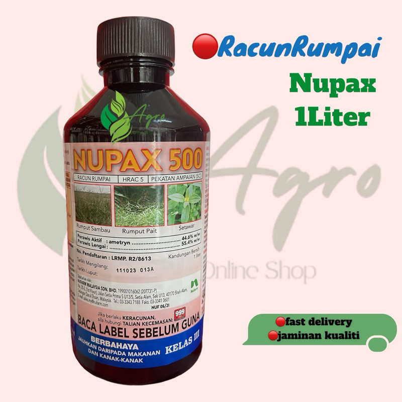 Nupax 500 1Liter/ametryn/Racun Rumpai Sambau Darat/tanaman tebu Dan ...