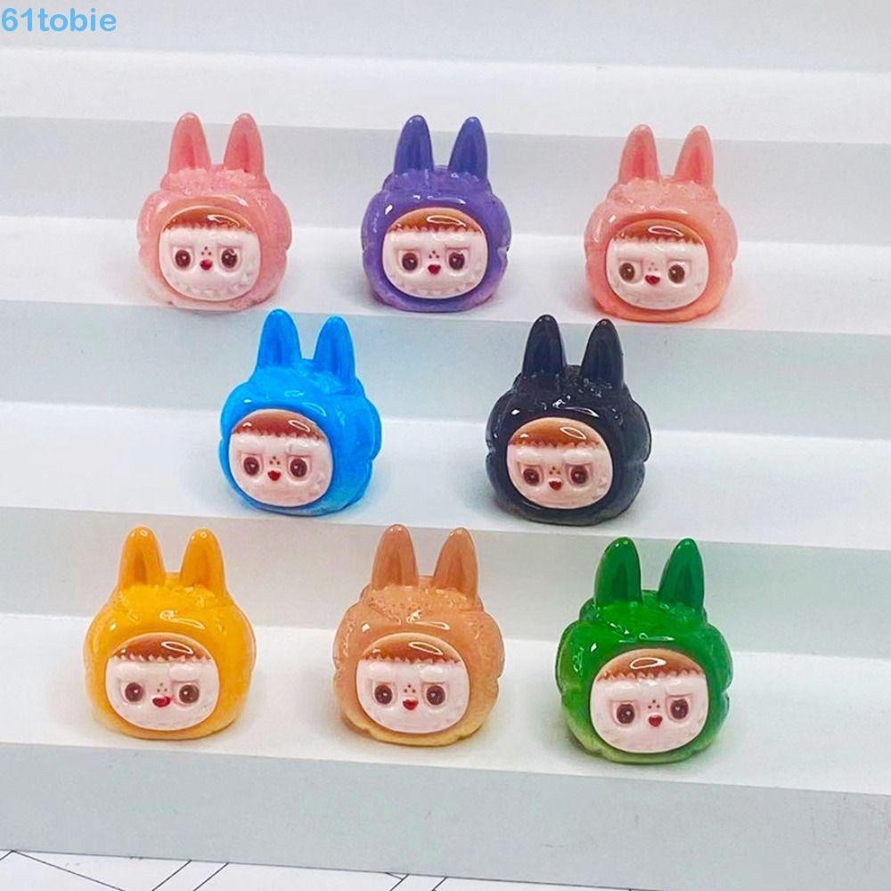 TOBIE 8pcs Labubu Resin Cartoon Figurine, Mini Resin Labubu Model Dolls ...