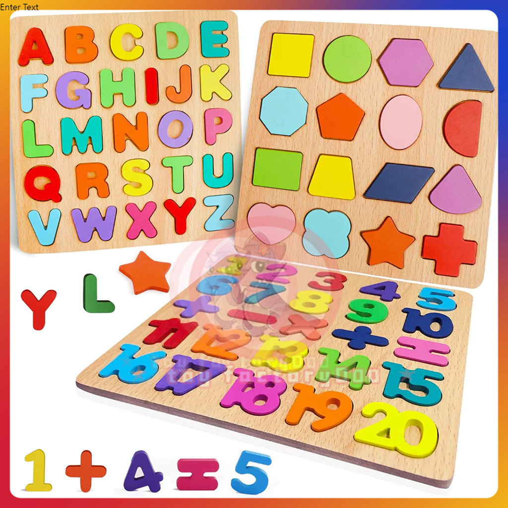 ABC Alphabet Digital Puzzle Wooden Toys Kid Number Letter shape ...