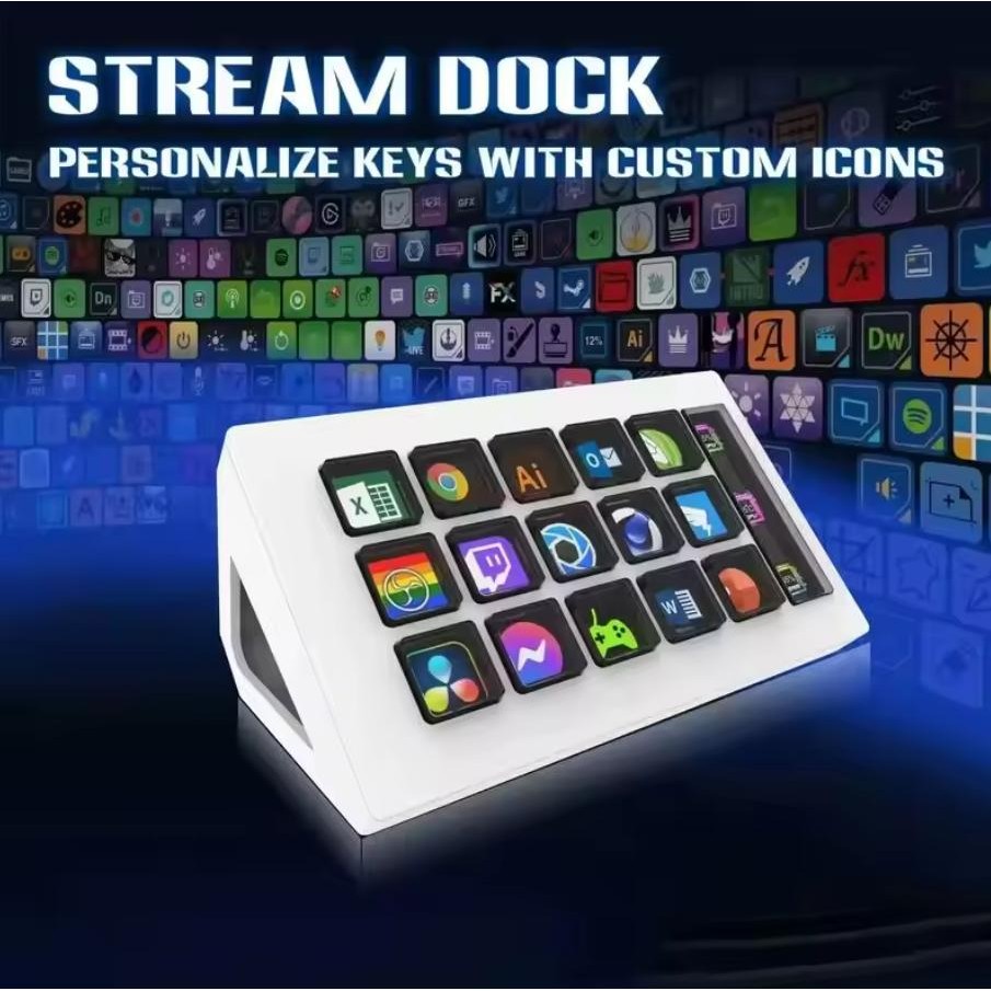 Visual Stream Deck Keyboard Lcd Button 15 Keys Live Content Creation ...