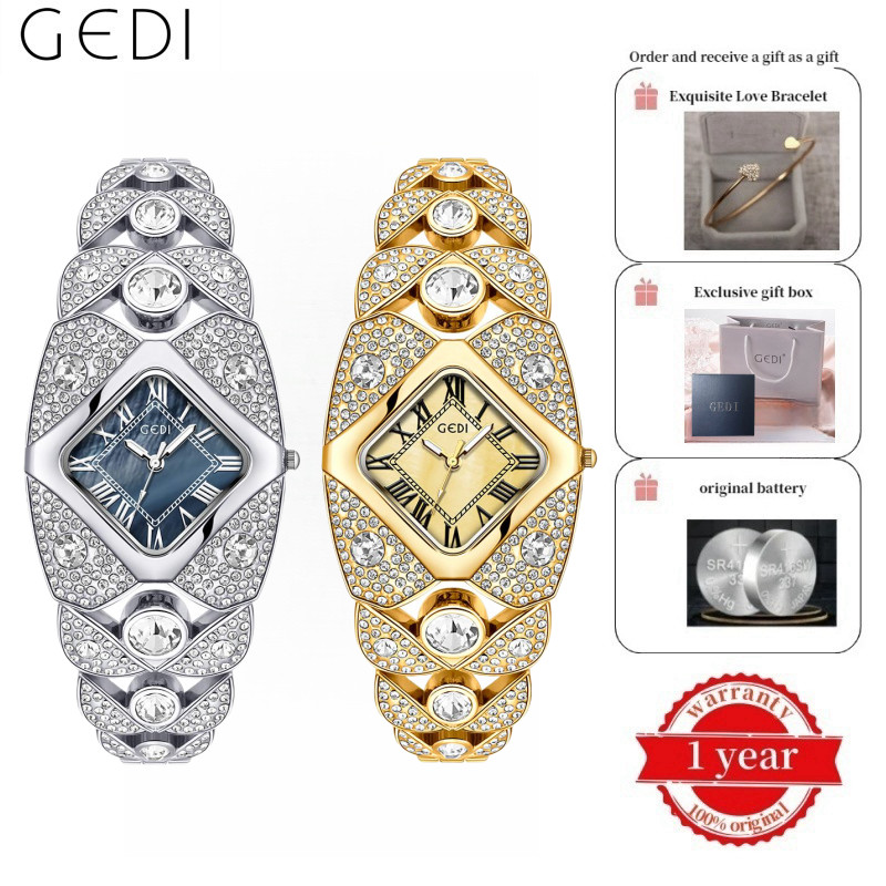 GEDI luxury diamond bracelet waterproof women's watch 52109 free gift ...