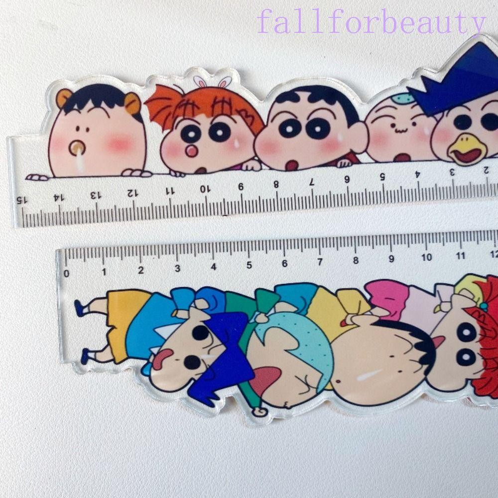 FALLFORBEAUTY 15CM Straight Rulers, Cartoon Acrylic Crayon Shin-chan ...