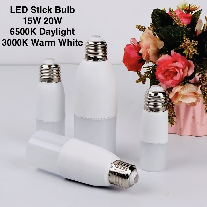 LED Bulb LED Stick Bulb E27 Screw Base 15w/20w Daylight 6500k Warm ...