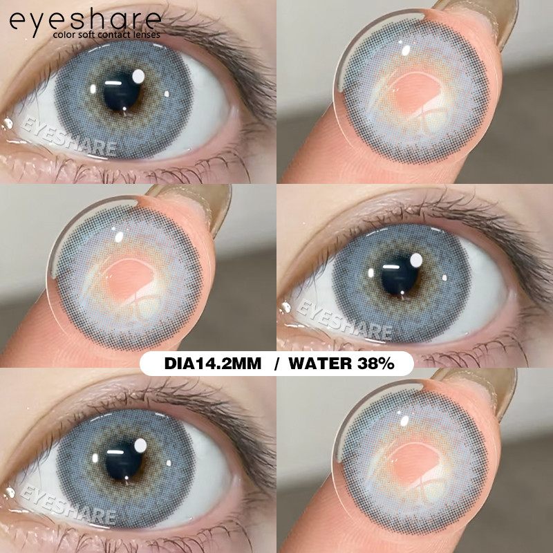 Eyeshare Contact Lens 1Pair BLUE 14.2mm Annual Comfort Brown Contact ...