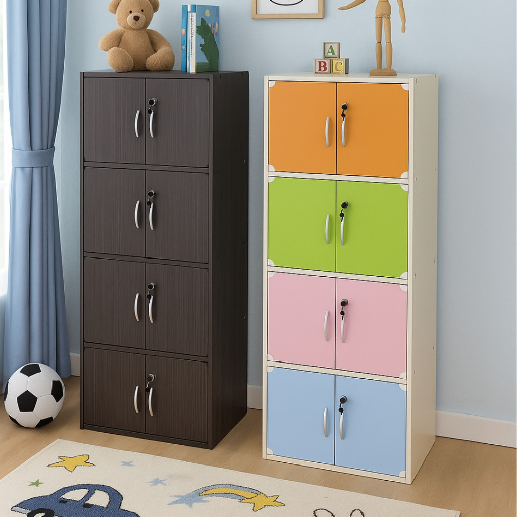 8 Door Children Storage Cabinet With Key Lock | Shopee Malaysia
