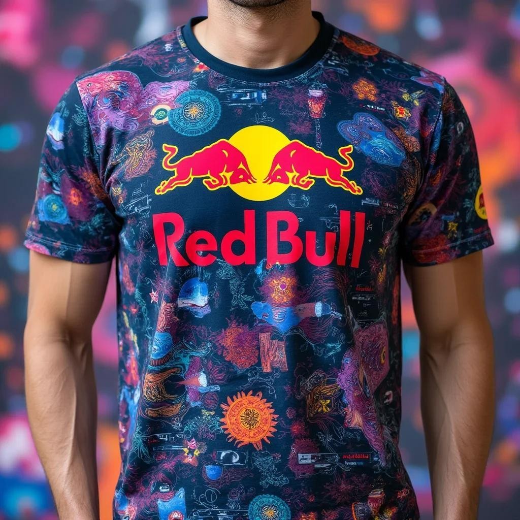 2025 New,Red Bull Branded Cyberpunk Style Jersey T-shirt Men's Casual ...