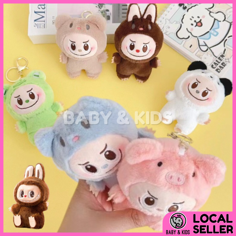 Cute Labubu Plush Doll Key Chains Ring Cartoon Bag Plushie Pendant ...