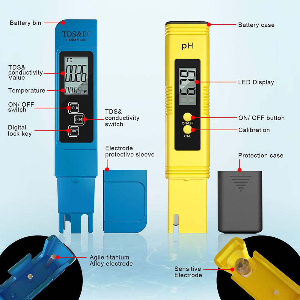 Digital 3in1 Water Quality Tester Meter LCD Display Ph Meter TDS ...
