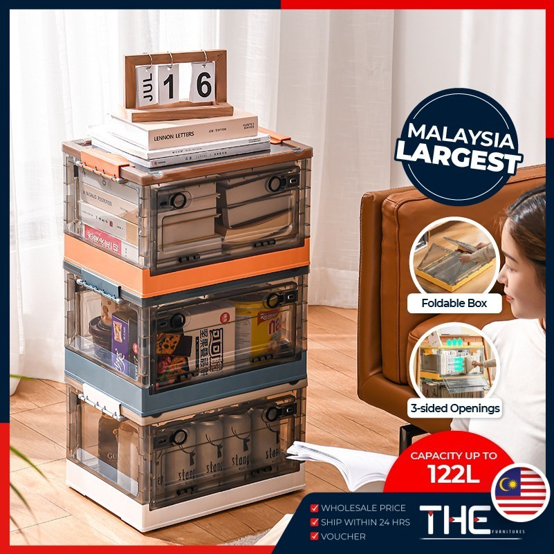 THE L39-69cm (30-122 Litre) Large Portable Transparent Foldable ...