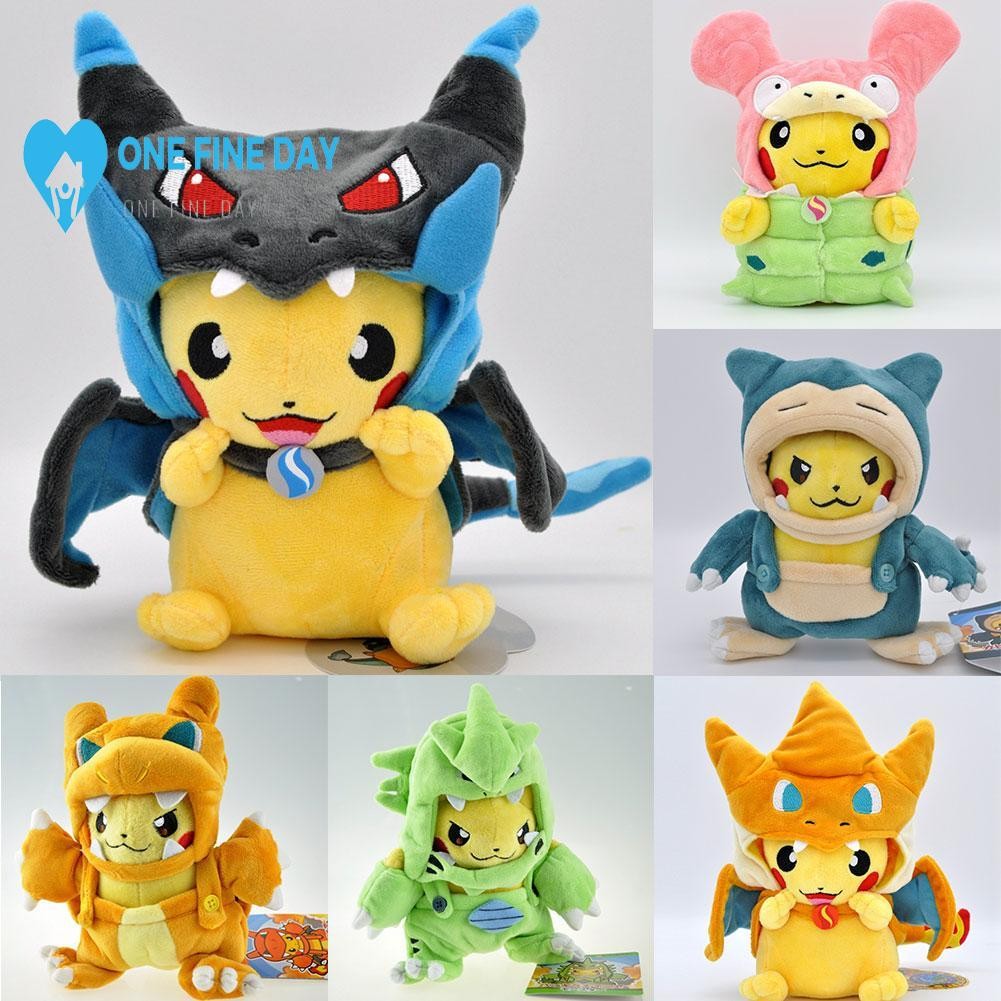 New Pokemon Pikachu With Charizard Hat Plush Soft Toy Stuffed Animal ...