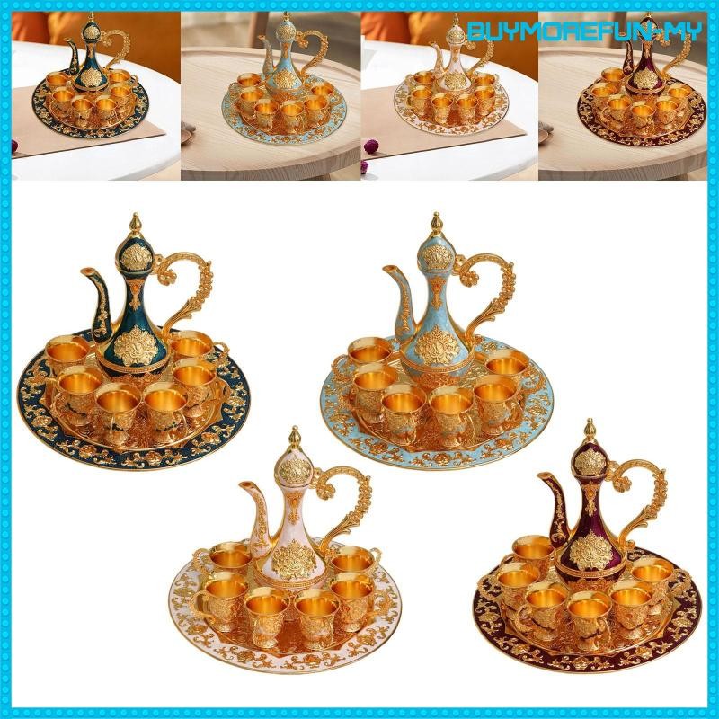 [BuymorefunMY] Turkish Teapot Set Turkish Coffee Pot Set with 6 Coffee ...
