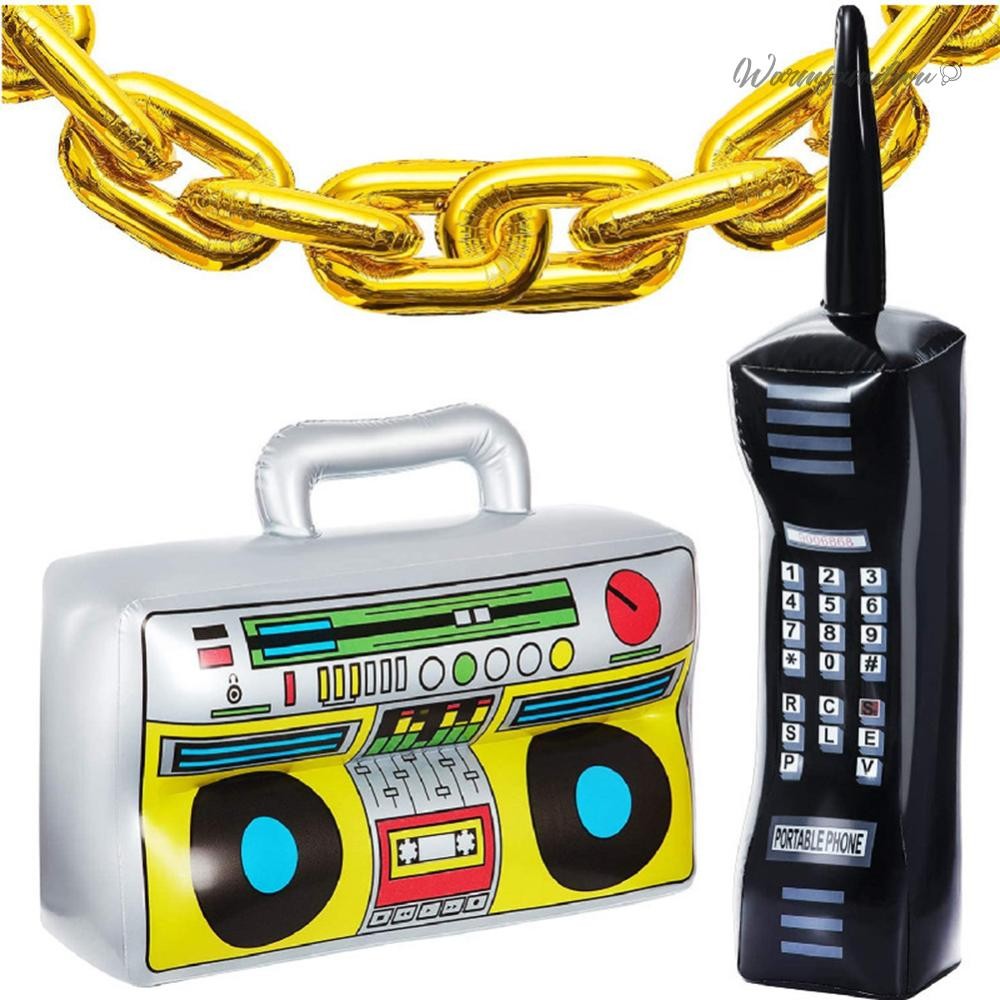 AU Inflatable Radio Mobile Phone Chains 80s 90s Hip Hop Themed Party ...