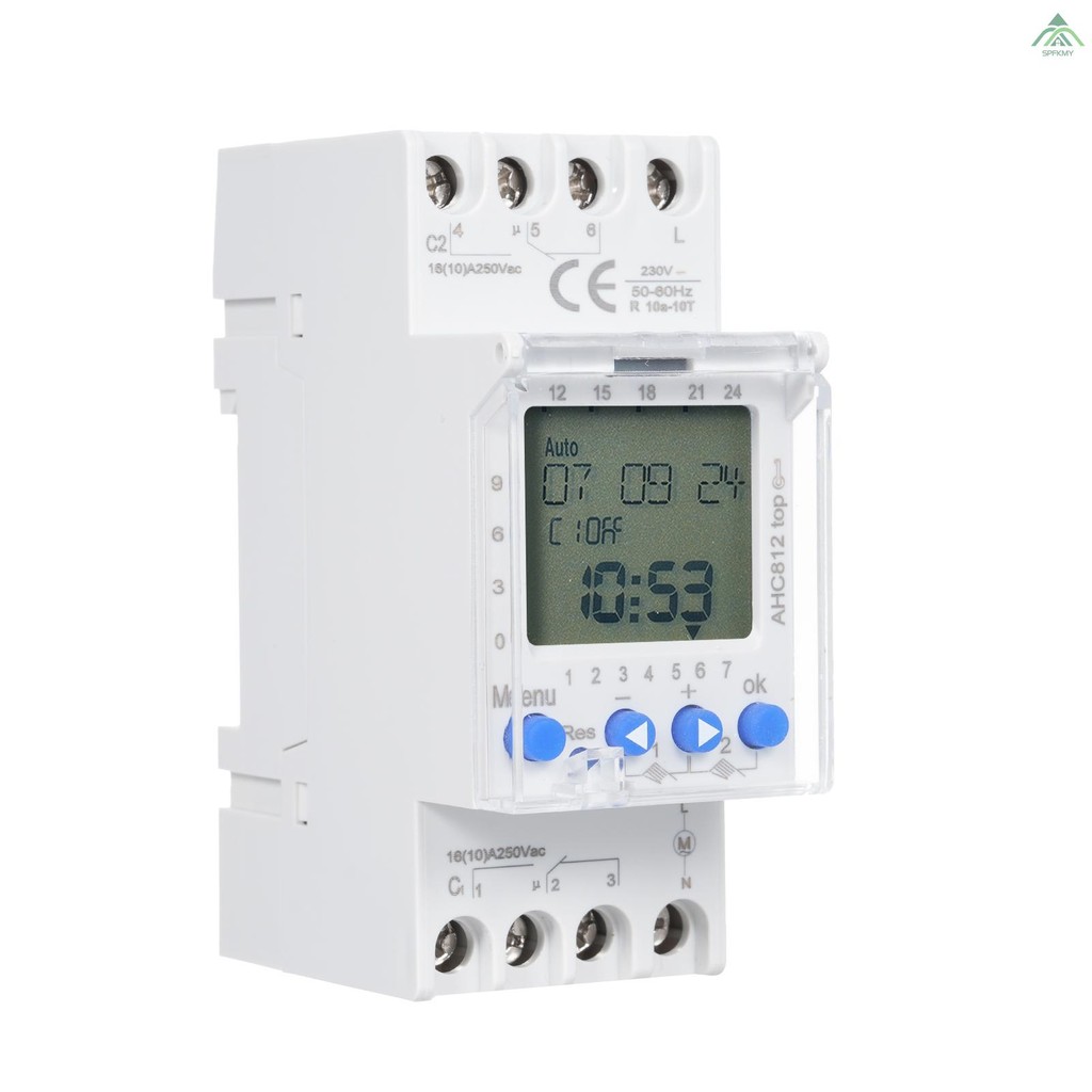 2 Channel Timer Programmable Timing Switch AHC812 230V 16A Weekly ...