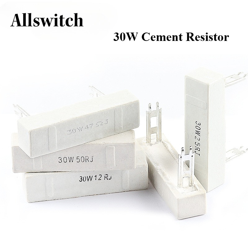 30W Cement Resistor High Power Ceramic Resistor 0.1-100R 0.1R 0.5R 1R ...