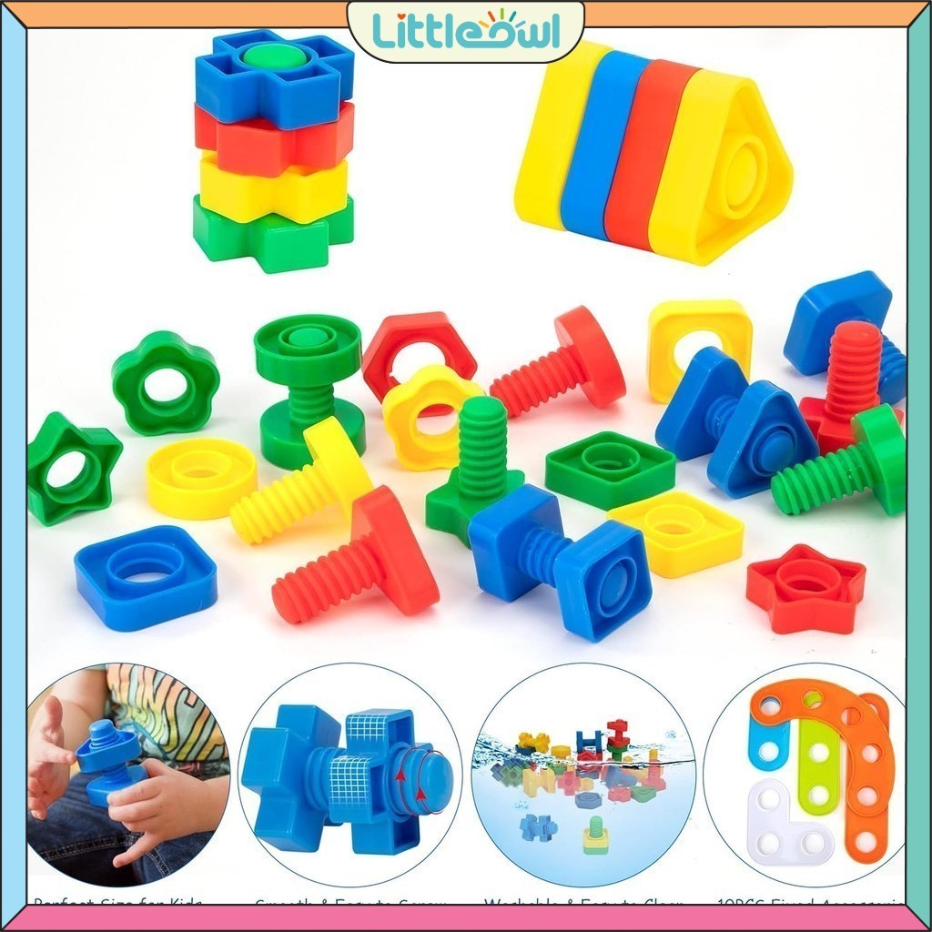Jumbo Bolt and Nut with Plate Screw Matching Toys Building Block for ...