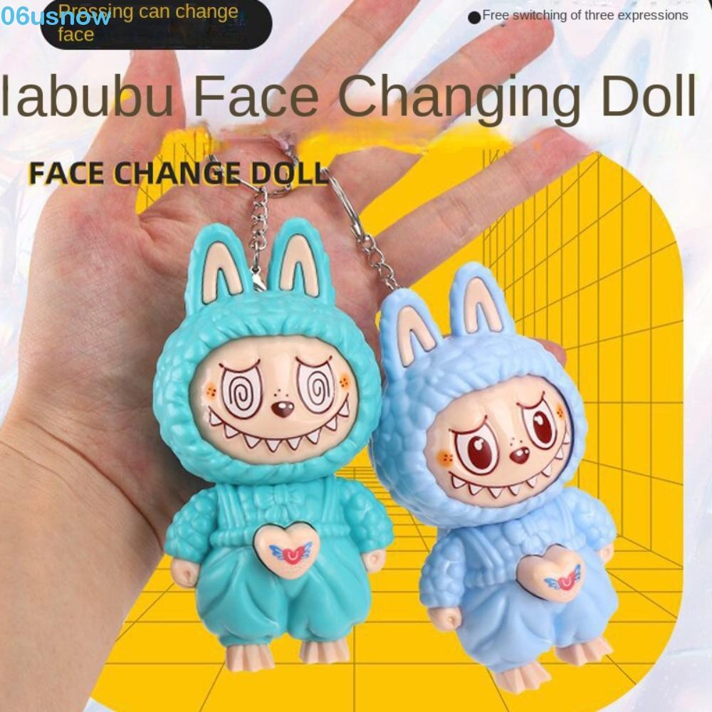 USNOW Labubu Face Changing Doll, 3 Facial Mini Labubu Face Makeup Toy ...