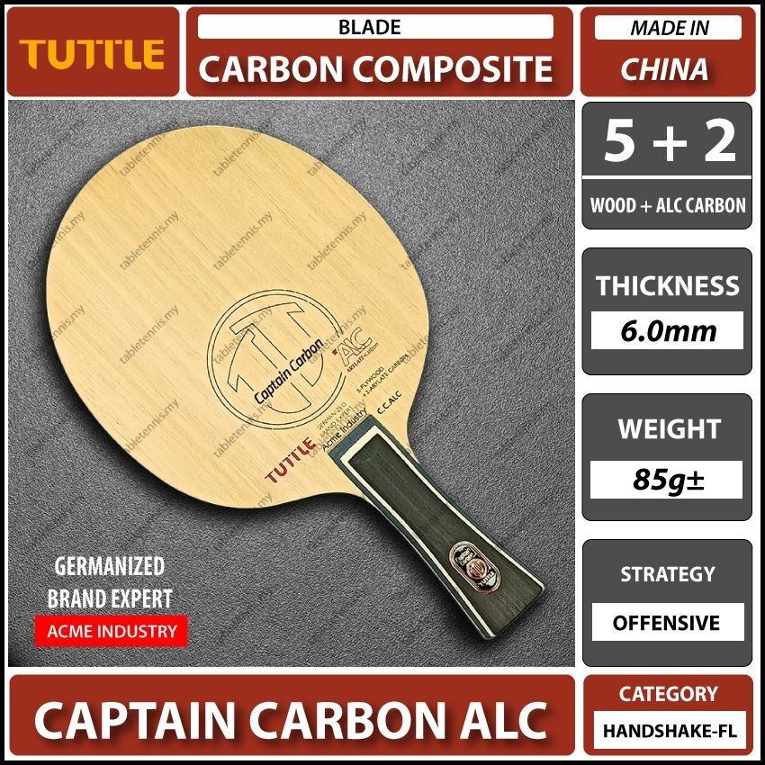 Tuttle Captain Carbon ALC Table Tennis Composite Carbon Blade Handshake ...